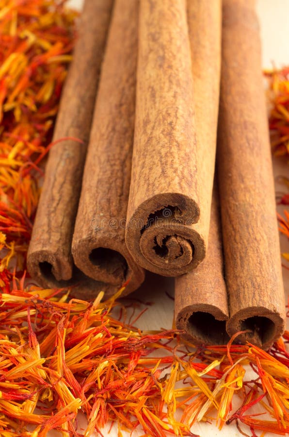Cinnamon and Saffron with Shallow Depth of Field Stock Photo - Image of ...