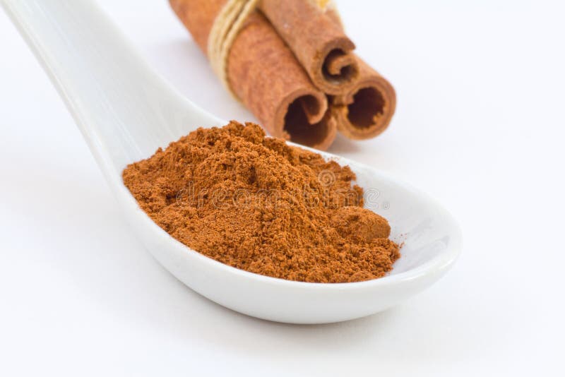 Cinnamon stack in a spoon stock photo. Image of medicine - 41975110
