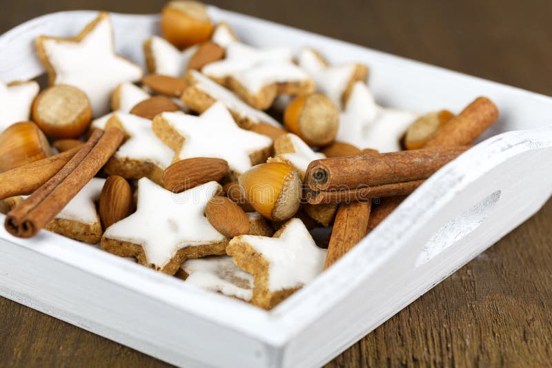 Cinnamon star cookies stock photo. Image of baker, hazelnuts - 46593080