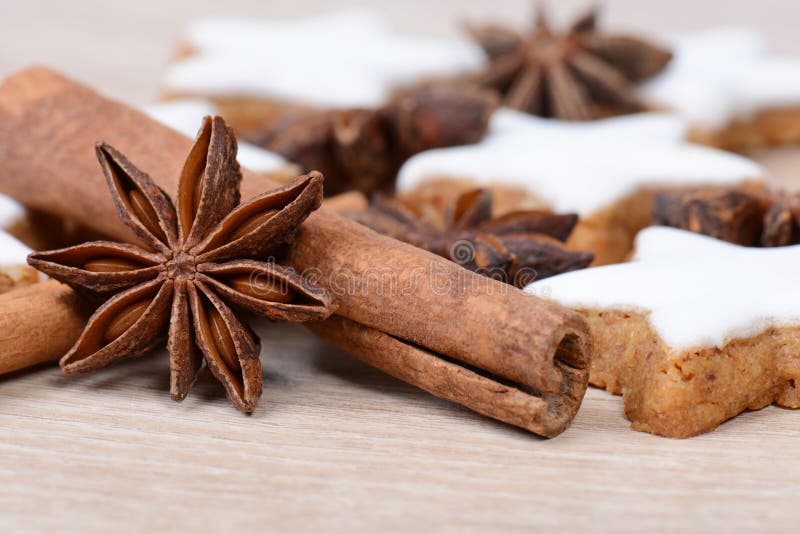 Cinnamon stars stock photo. Image of christmas, celebration - 47673080