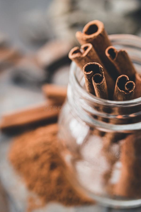 Cinnamon Stick in a Glass Bowl. Stock Photo - Image of condiment ...