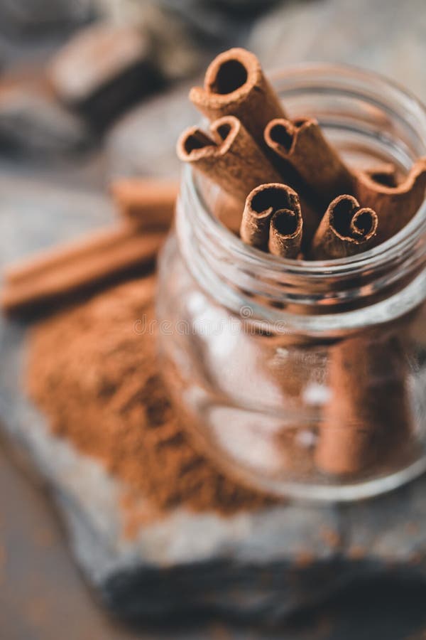 Cinnamon Stick in a Glass Bowl. Stock Image - Image of color, healthy ...