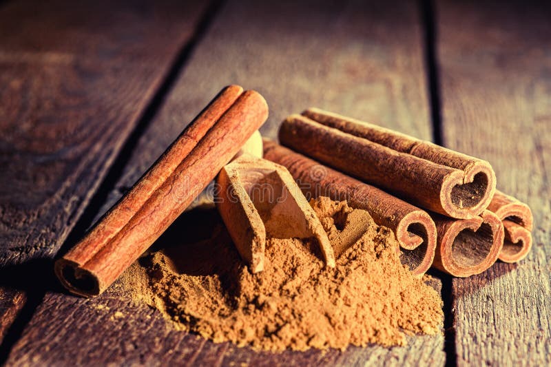 Cinnamon Sticks and Cinnamon Powder Stock Image - Image of sweet ...