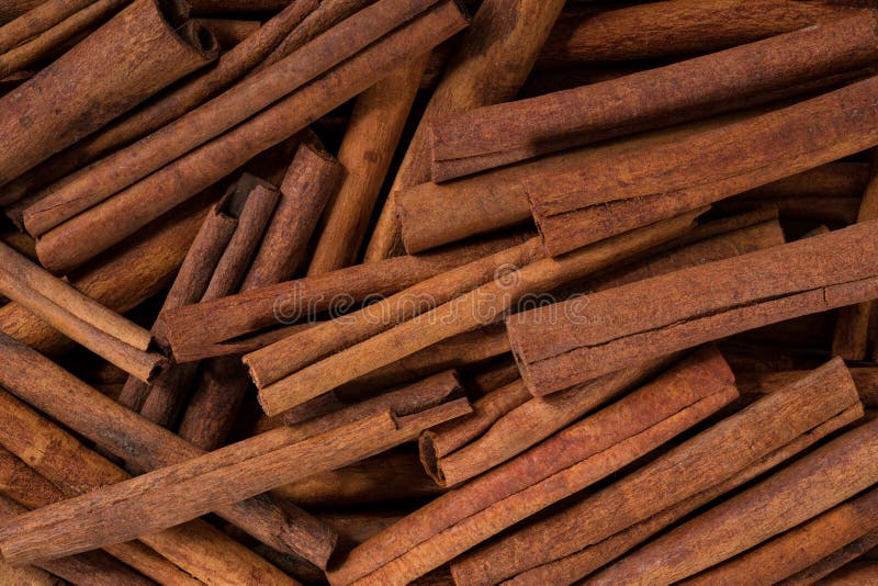 Cinnamon Sticks Close Up Background. Top View Stock Image - Image of ...