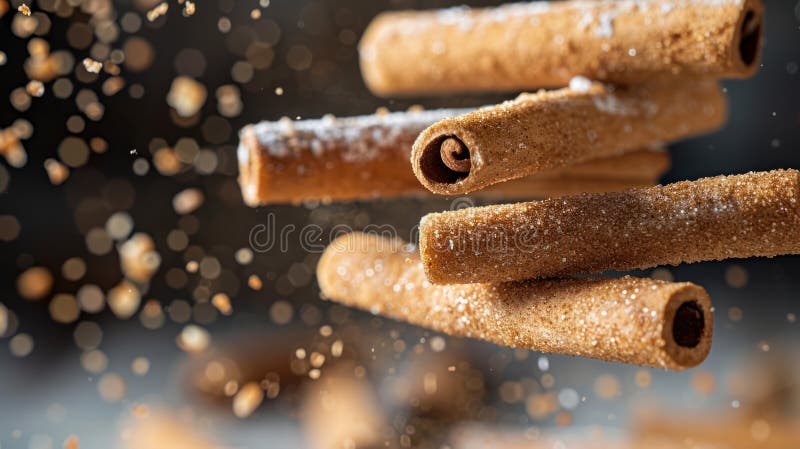 Cinnamon Sticks in Flight: Aromatic Spices Soaring through the Air ...