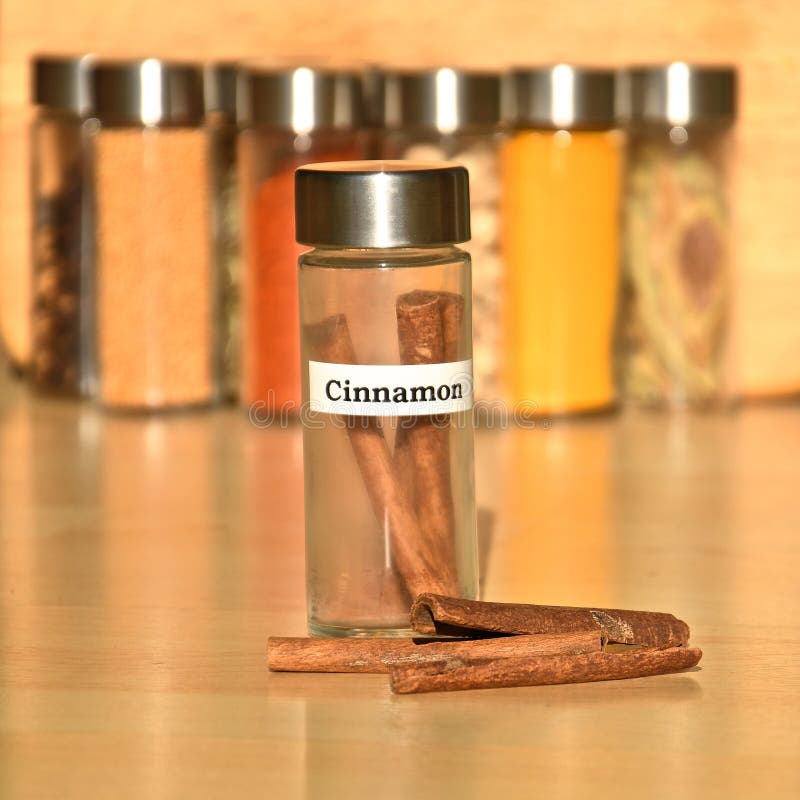 Cinnamon Sticks in a Glass Jar Stock Photo - Image of condiment, curry ...