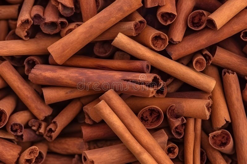 Cinnamon Sticks Herb Cover Background Closeup. Aromatic Condiment ...