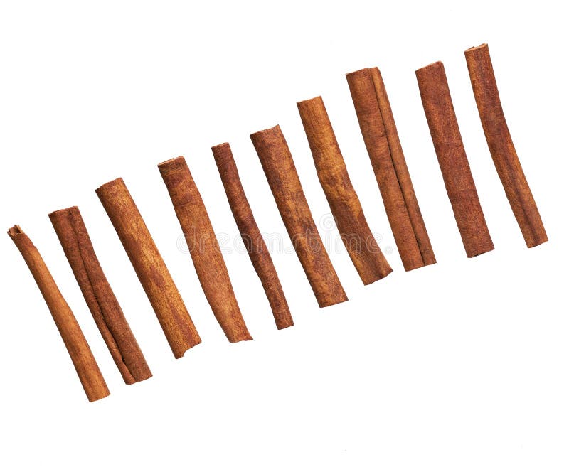Cinnamon Sticks Isolated on White Background. Collection of Cinnamon ...