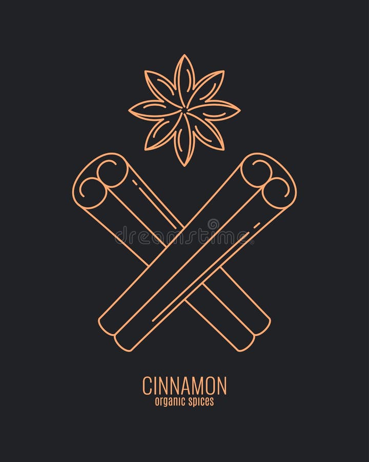 Cinnamon Logo, Simple Gray Style Stock Vector - Illustration of garlic ...