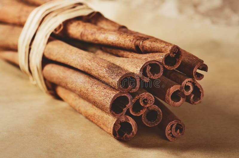 Cinnamon Sticks on Paper Bakcground Horizontal Stock Photo - Image of ...