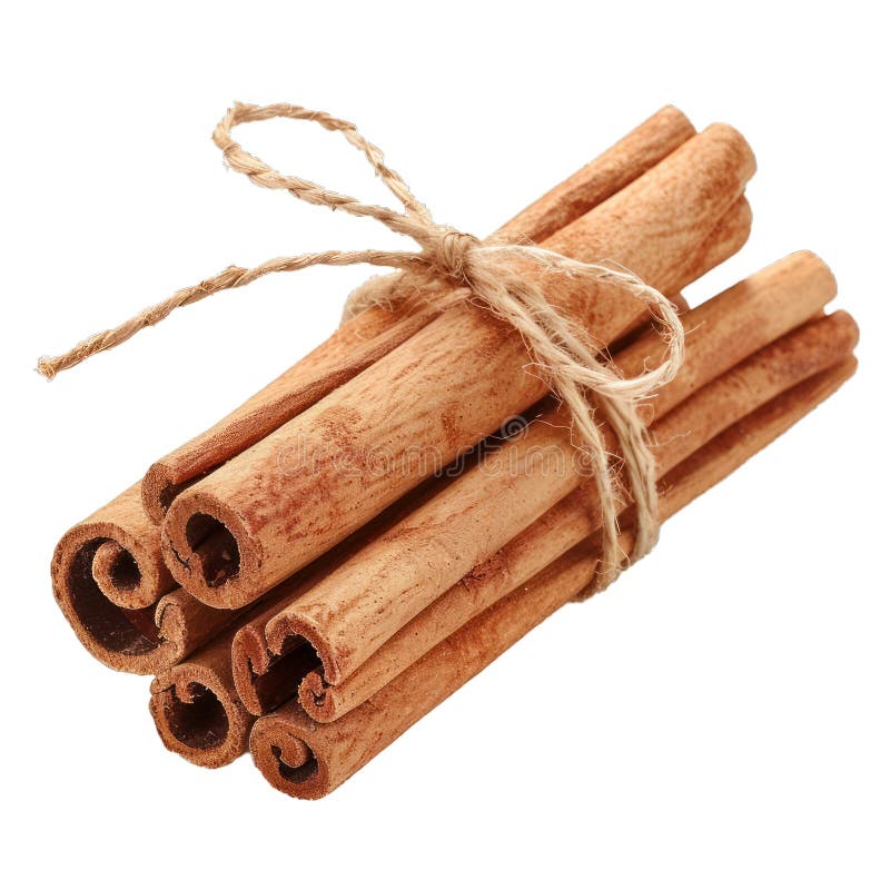 Cinnamon Sticks Tied with Natural Twine String Isolated on White Stock ...