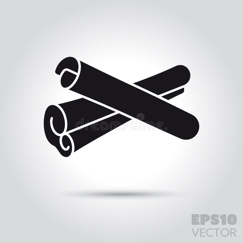 Cinnamon Sticks Vector Icon Stock Vector - Illustration of flat, sticks ...