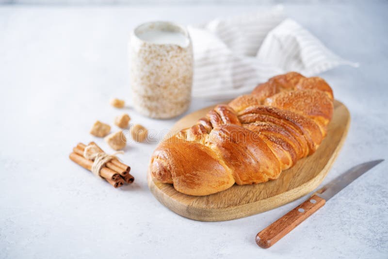 Cinnamon Sweet Braid Bread with Sugar Sprinkles Stock Image - Image of ...