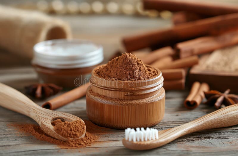 Cinnamon toothpaste stock illustration. Illustration of bamboo - 314822576