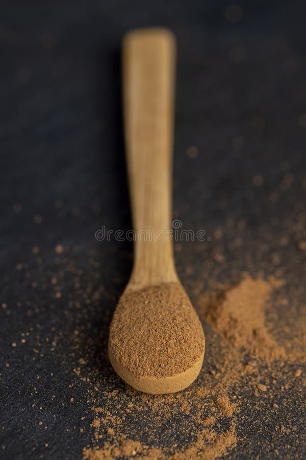 Cinnamon Tree Bark with Golden Powder Stock Photo - Image of closeup ...