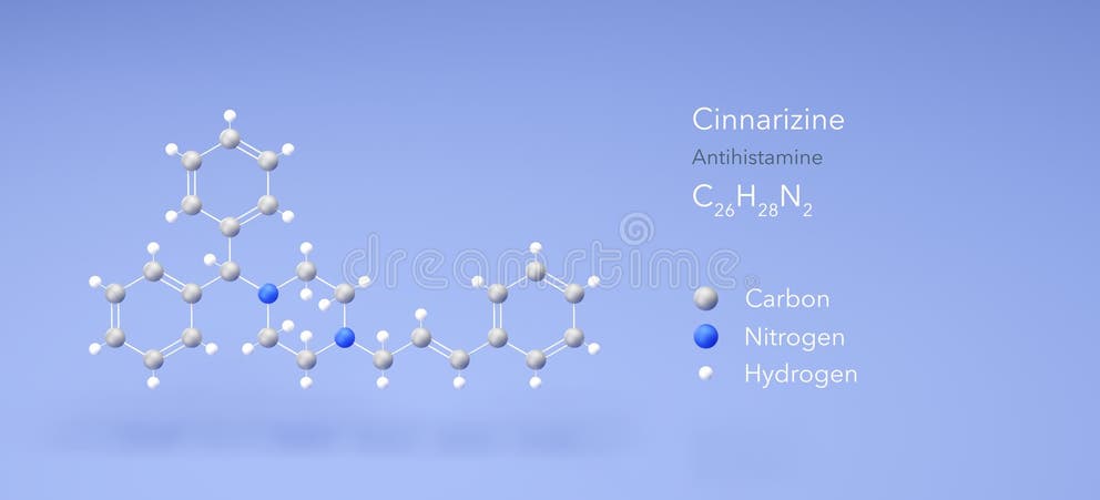 Cinnarizine Molecule, Molecular Structures, Antihistamine, 3d Model ...