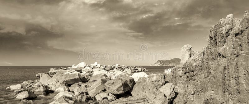 Cinque Terre Landscape. Five Lands, Italy Stock Photo - Image of ...