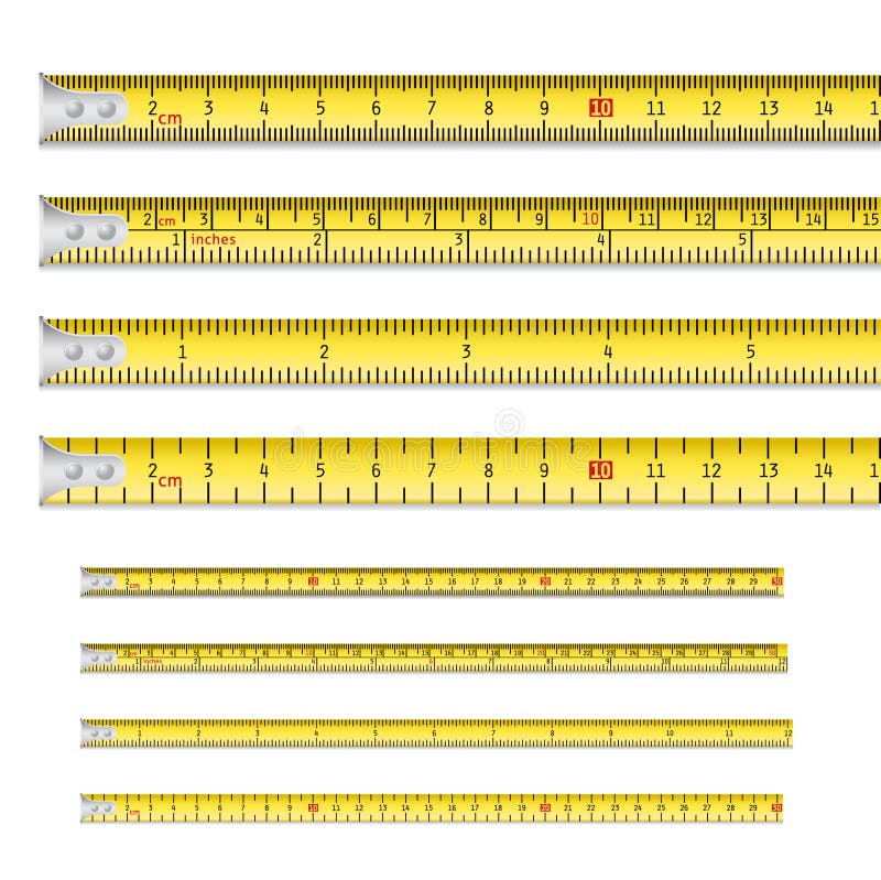 Pulgada Y Sistema Métrico De Las Reglas Centímetros Y Pulgadas De ...