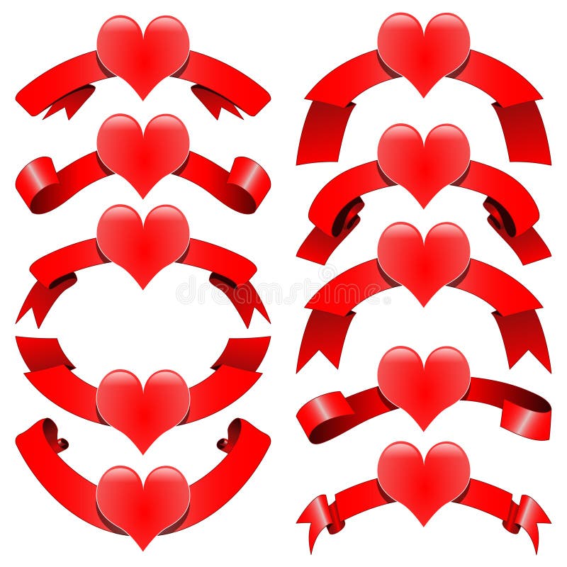 Cintas Decorativas Románticas Ilustración del Vector - Ilustración de ...