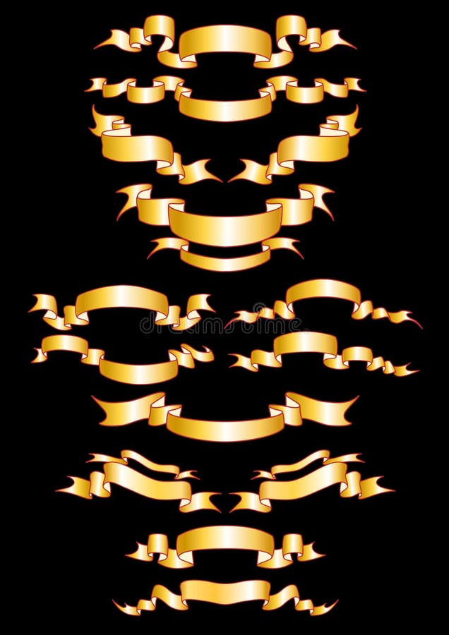 Cintas del oro ilustración del vector. Ilustración de compra - 12665167
