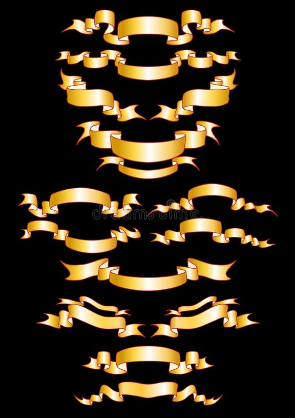 Cintas del oro ilustración del vector. Ilustración de compra - 12665167
