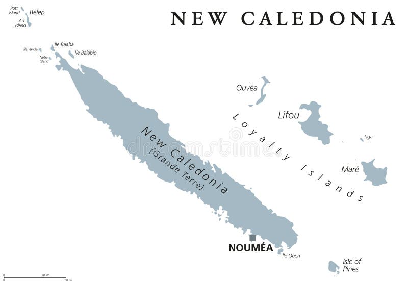 Cinza Político Do Mapa De Nova Caledônia Ilustração do Vetor ...