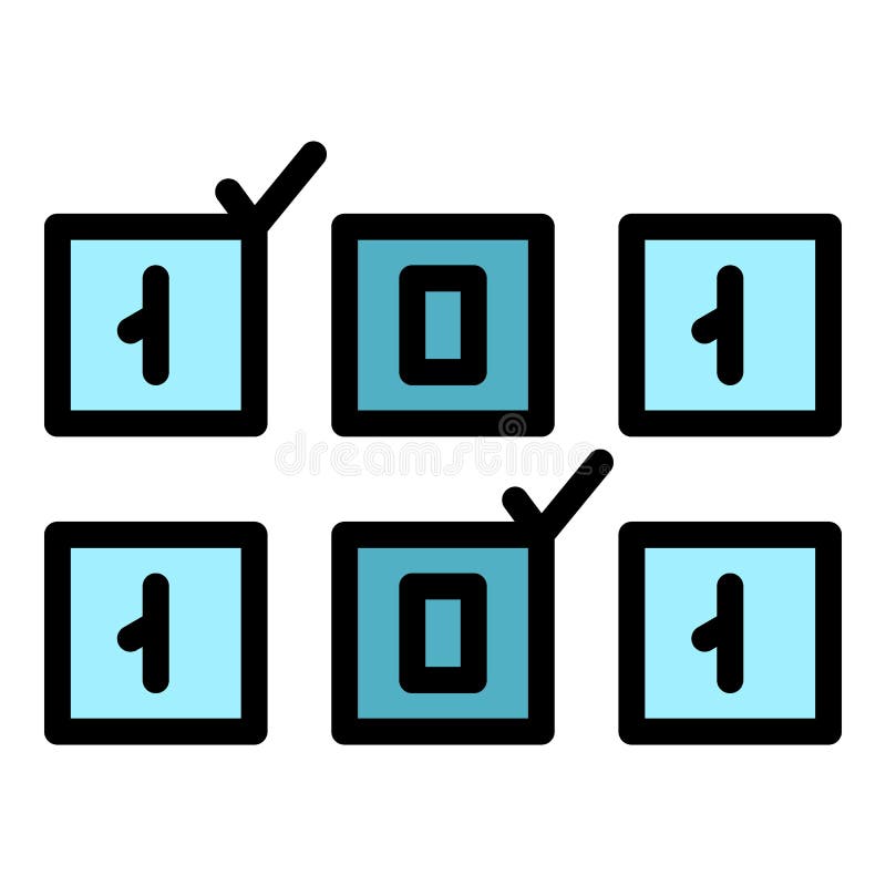 Cipher Code Icon Color Outline Vector Stock Illustration - Illustration ...