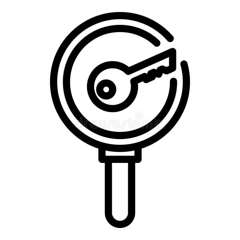 Cipher Key Icon, Outline Style Stock Vector - Illustration of line ...