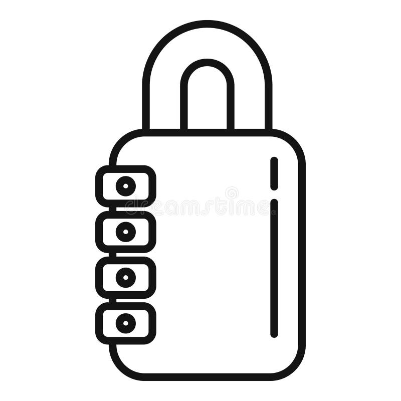 Cipher Padlock Icon Outline Vector. Data Encryption Stock Vector ...