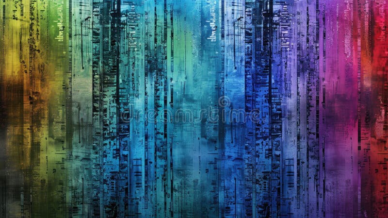 Abstract Color Matrix Background with Coded, Alien Ambiance, Ai ...