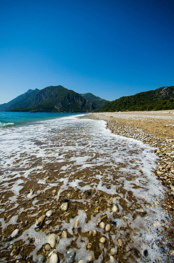Cirali Beach at Olympos, Lycian Way, Mediterranean Sea, Turkey Stock ...