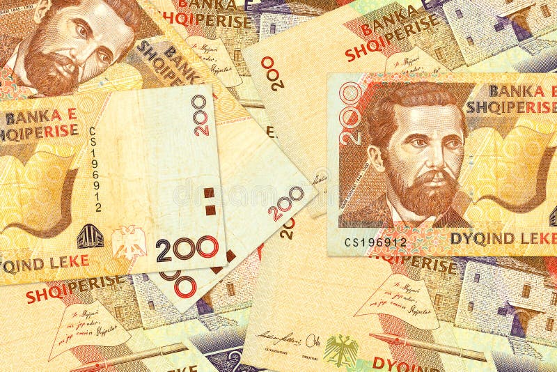 Complemento Albanese Della Banconota Di 200 Lek Nella Forma Dell ...