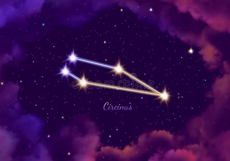 Constellation Circinus Scheme in Starry Sky Space Stock Vector ...