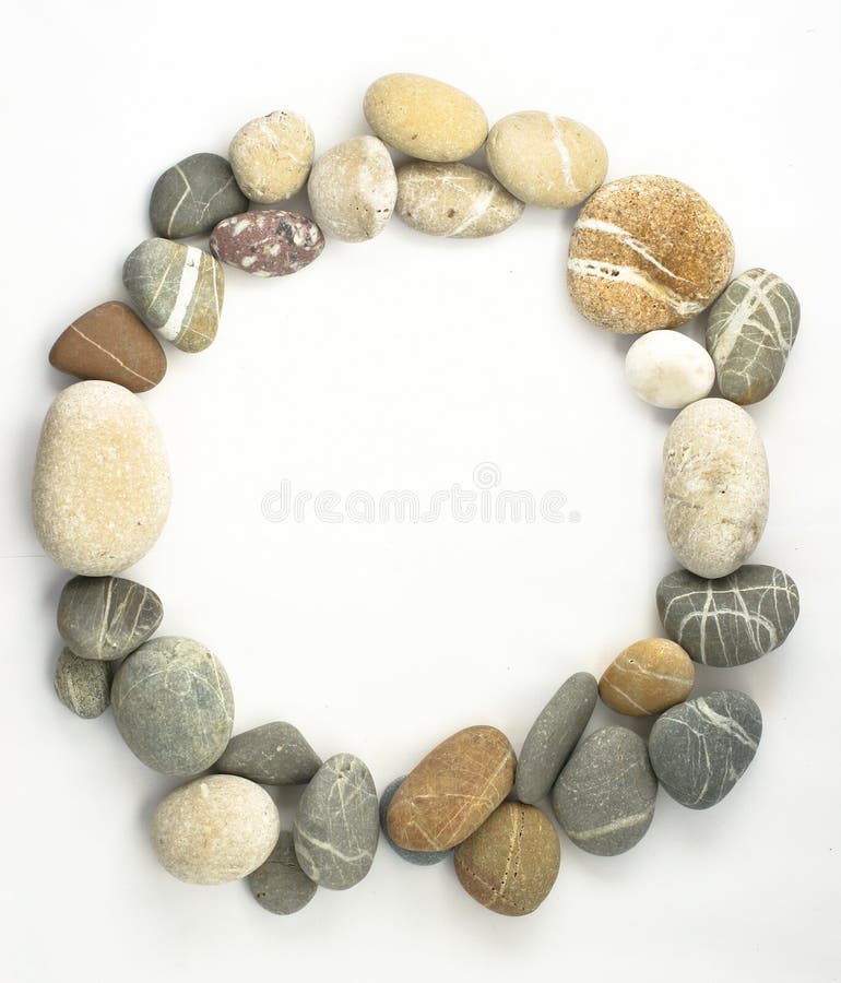 Round Circle Frame Made Of Green Branches And Leaves On White ...