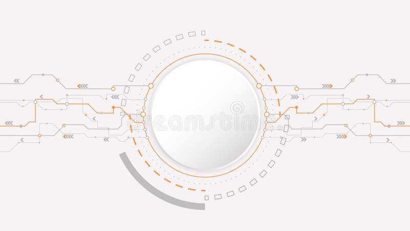 White Grey Circle Technology Background Abstract. Technology with Line ...