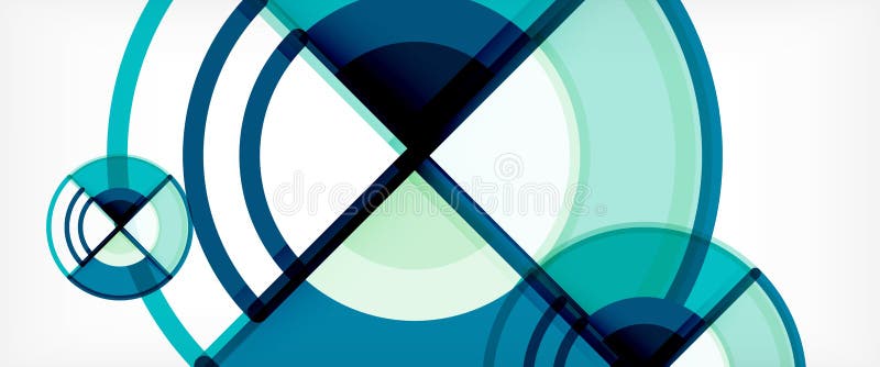 Circle Abstract Background, Bright Colorful Round Geometric Shapes ...