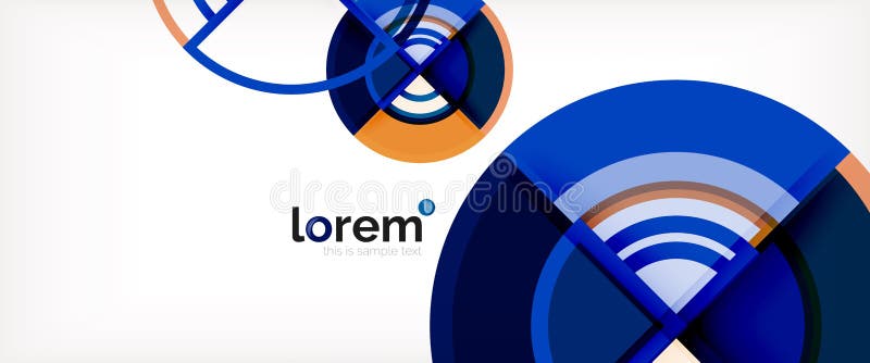 Circle Abstract Background, Bright Colorful Round Geometric Shapes ...