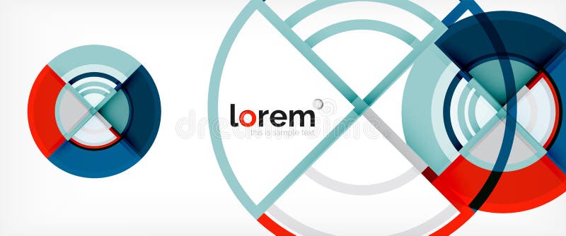 Circle Abstract Background, Bright Colorful Round Geometric Shapes ...