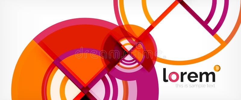 Circle Abstract Background, Bright Colorful Round Geometric Shapes ...