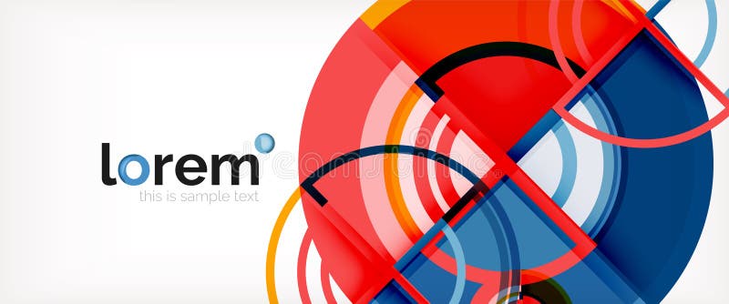 Circle Abstract Background, Bright Colorful Round Geometric Shapes ...