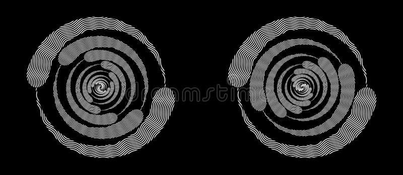 Circle Abstract Background with Dynamic Waves Lines in Spiral. White ...