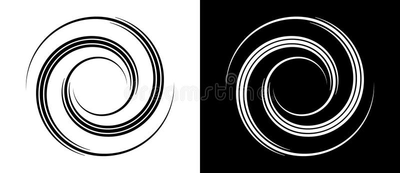 Circle Abstract Background with Lines in Spiral. Illusion of Dynamic ...