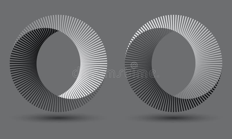 Circle Abstract Background. Yin and Yang Symbol. Illusion of Dynamic ...