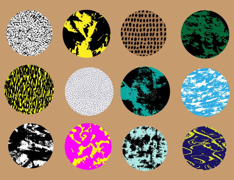 Part Texture in Circle Shape Set ,vector Design Elements Stock Vector ...