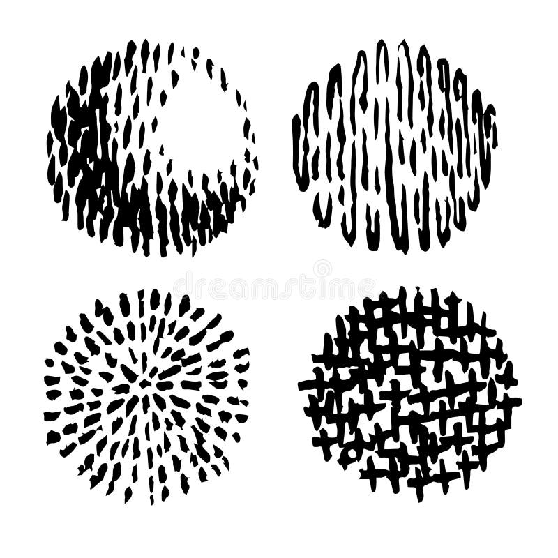 Circle Abstract Doodle Hand Drawn Stock Vector - Illustration of sketch ...