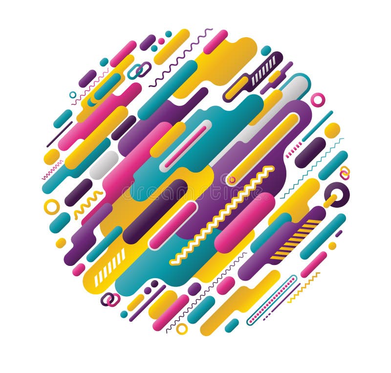 Big Set Abstract Funny Cartoon Shapes and Characters Doodles. Stock ...