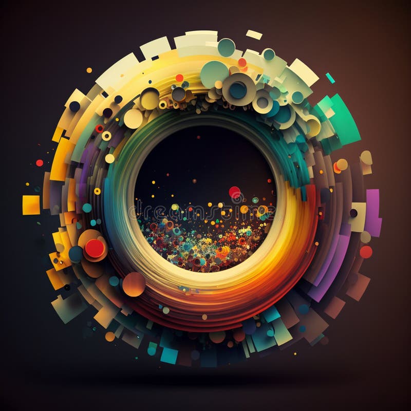 Circle Abstract Geometry on Dark Background , for Your Logo or Text ...