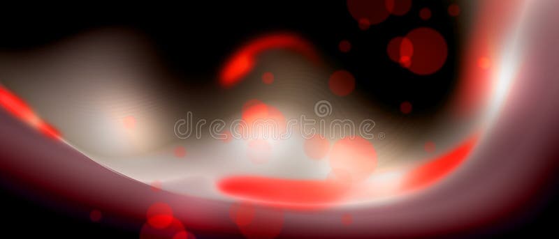 Circle Abstract Lights, Red Neon Glowing Background Stock Illustration ...