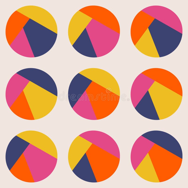 Circle Abstract Pattern. Geometric Retro Simple Graphic Illustration ...