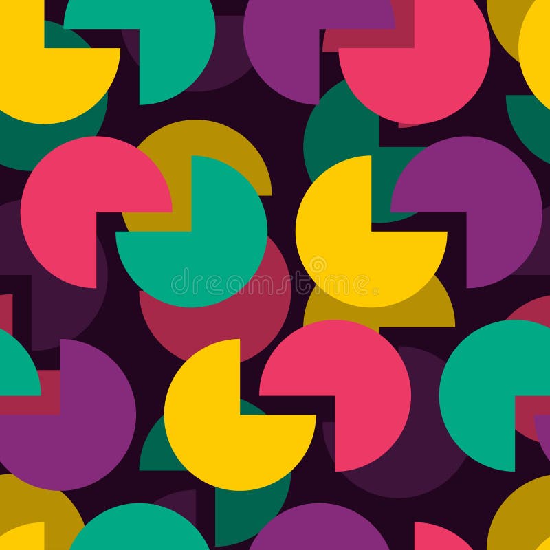 Circle Abstract Retro Pattern. Round Background for Fabric Stock Vector ...